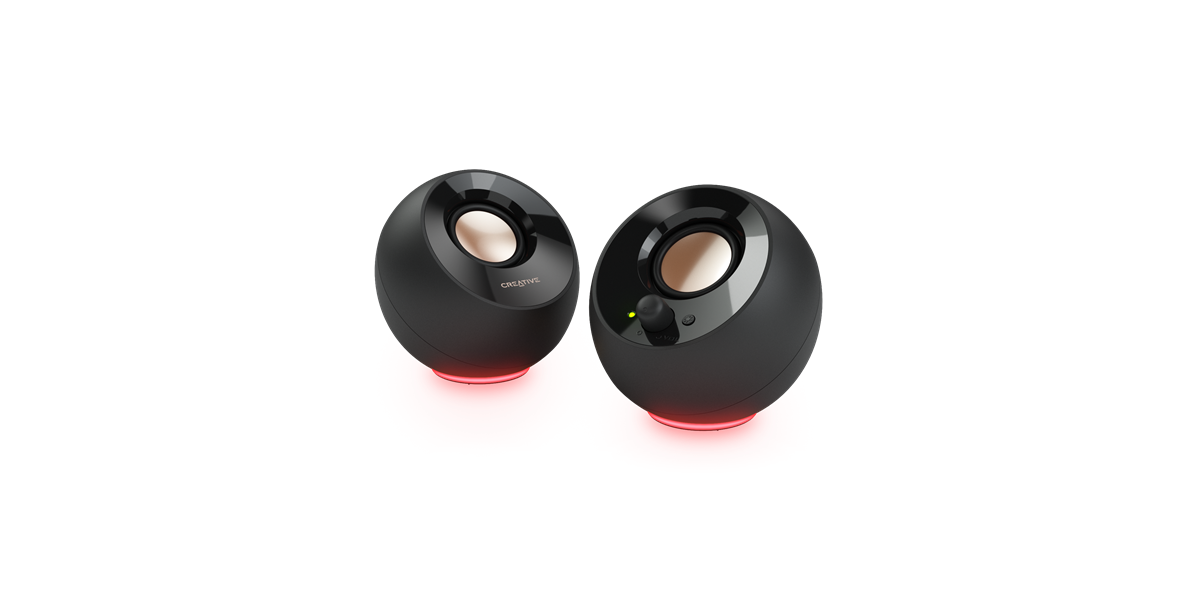 Creative Pebble SE - 带有RGB灯光的 USB-C供电2.0桌面PC音箱 - 创新科技（中国）